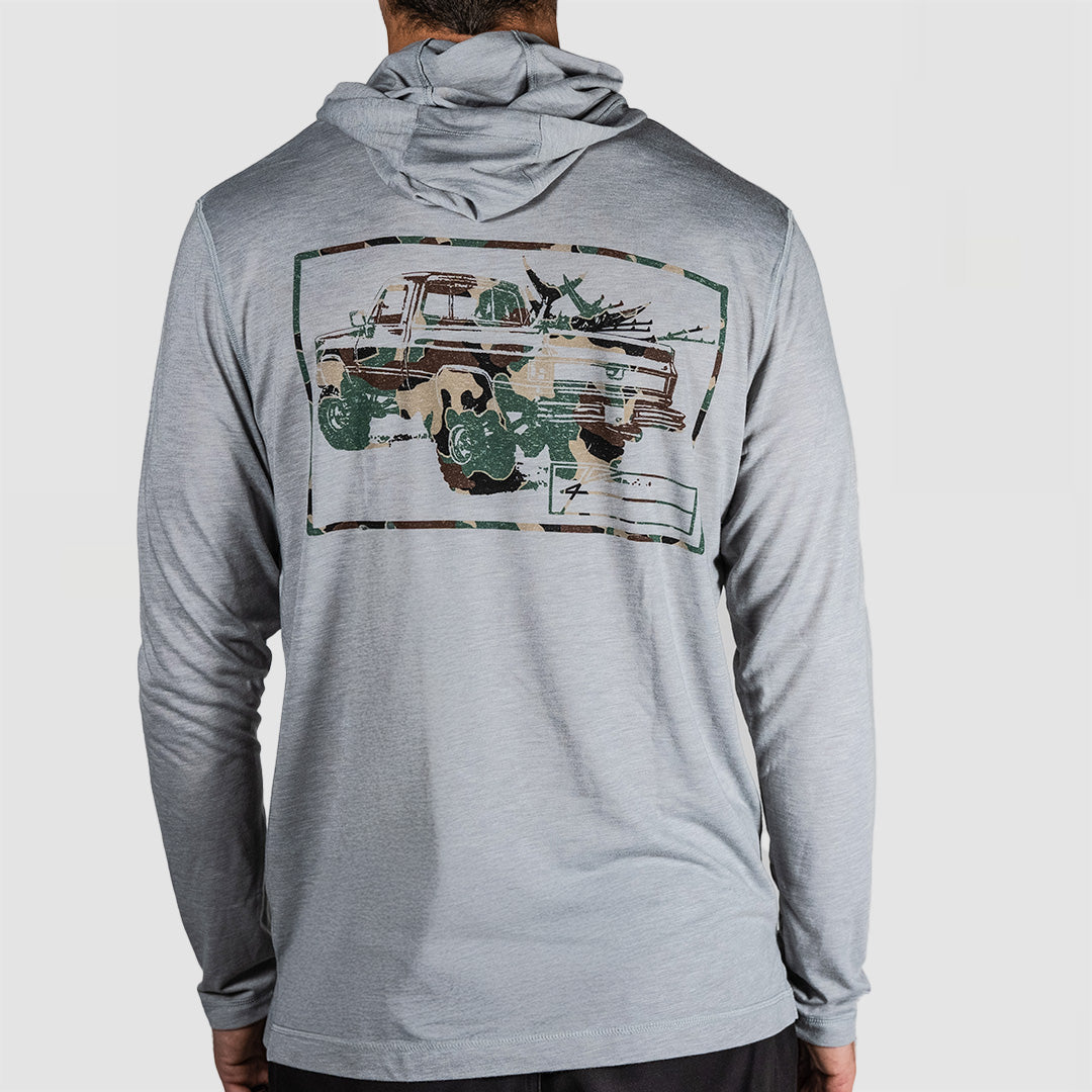 Camo Square Body - Long Sleeve Hooded Fishing Shirt – KScott Art